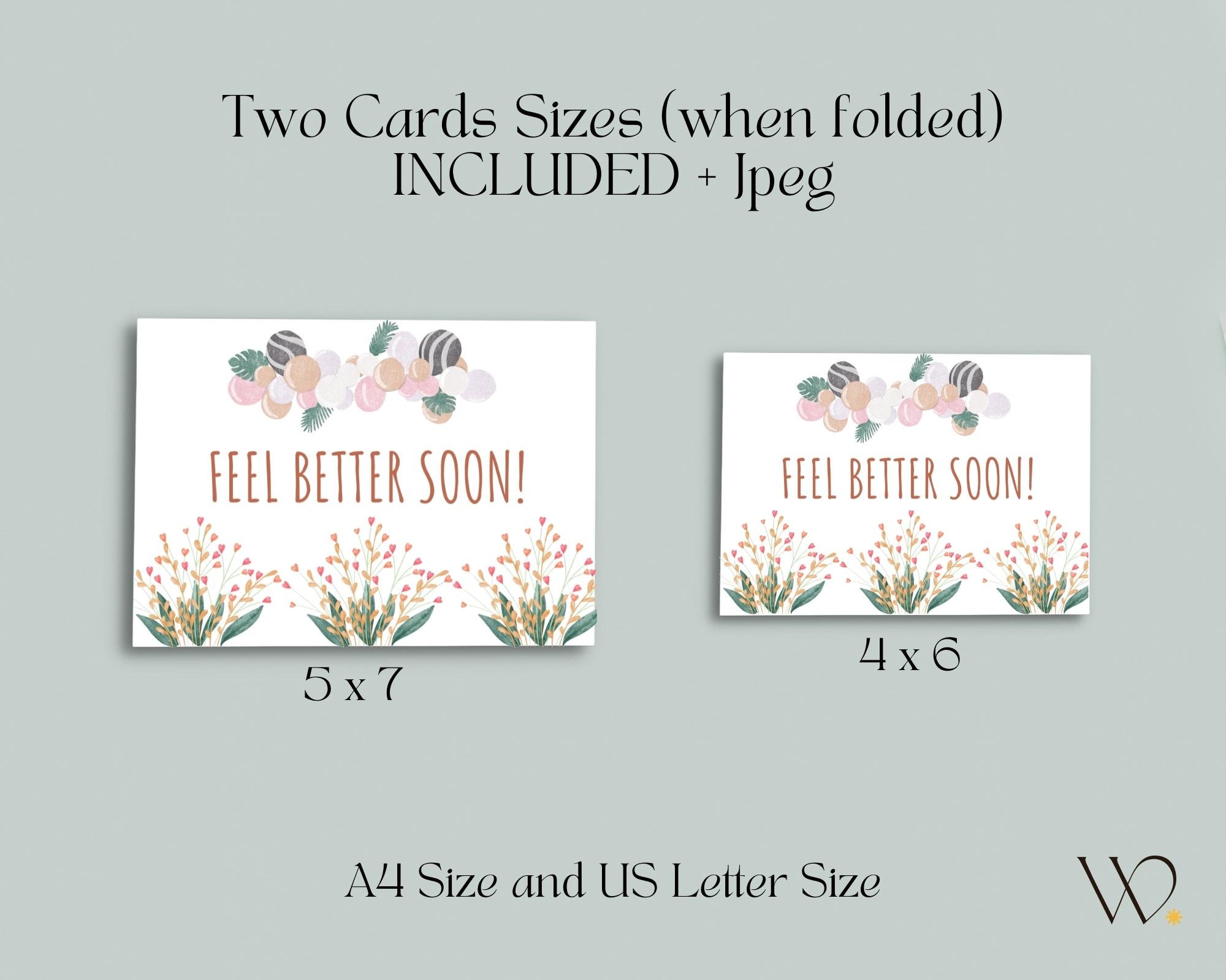 Feel Better Soon Greeting Card Printable Get Well Soon - Etsy