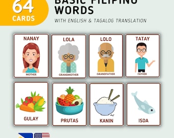 Bahay Kubo Vegetables (18 Cards) Flashcards - Tagalog Flashcards With ...