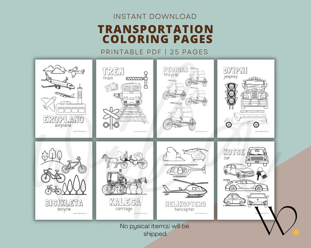 Filipino Transportation Coloring Pages 25 Printable PDF | Vehicles ...