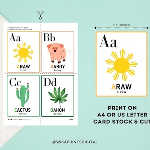 Filipino Alphabet (28 Cards) Flashcards - Tagalog ABC Flashcards ...