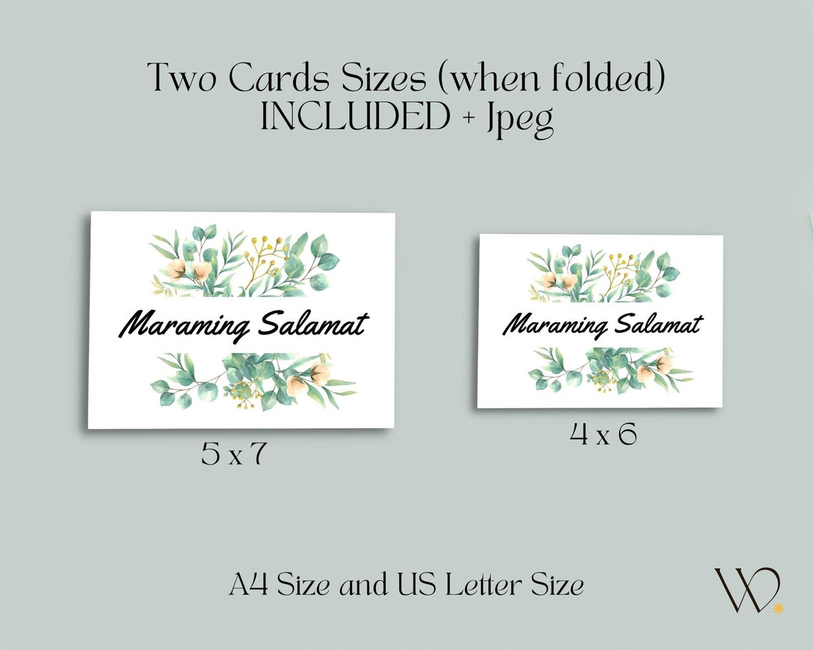 Maraming Salamat Greeting Card Printable Tagalog Thank You - Etsy