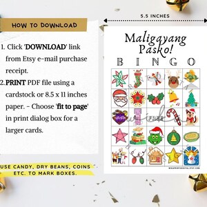 Pinoy Bingo Game (26 Cards) Unique Filipino Christmas Images ...