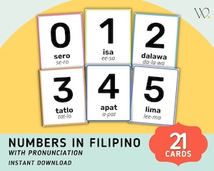 Basic Filipino Words 64 Cards Flashcards Tagalog Flashcards With ...