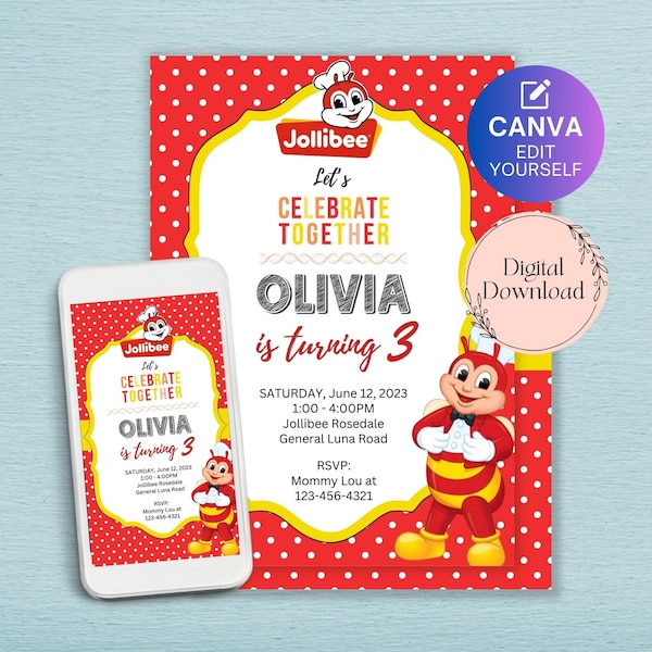 Jollibee Invitation - Etsy