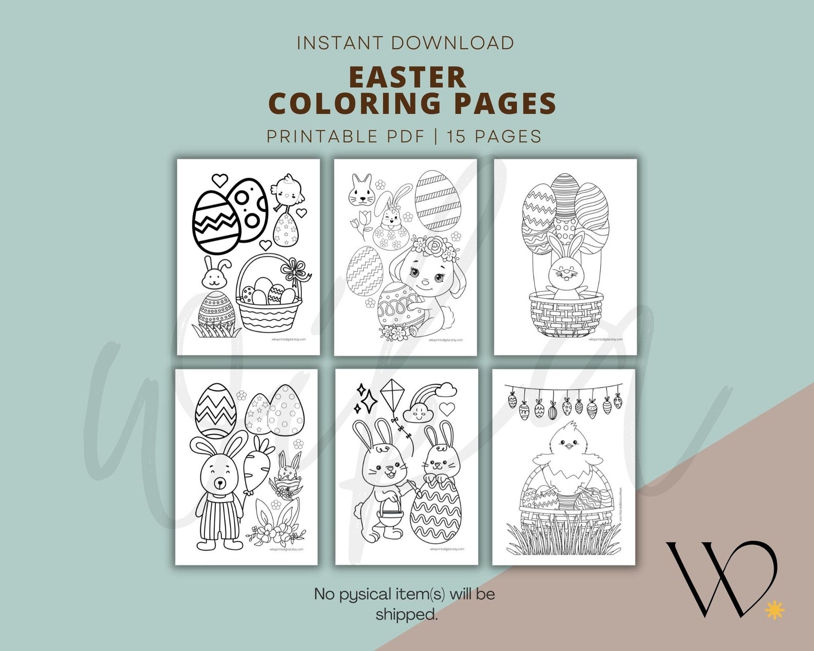 Easter Coloring Pages 15 Printable PDF | Easter Egg Coloring | Filipino ...