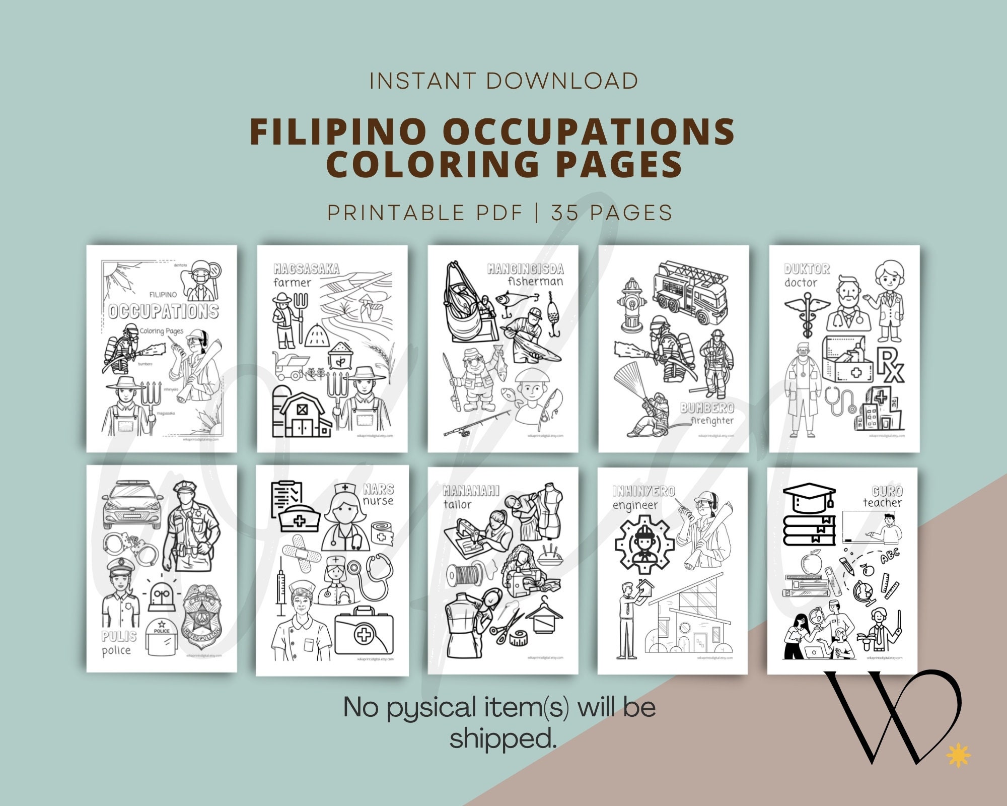 Filipino Occupations Coloring Pages 35 Printable PDF | Filipino English ...