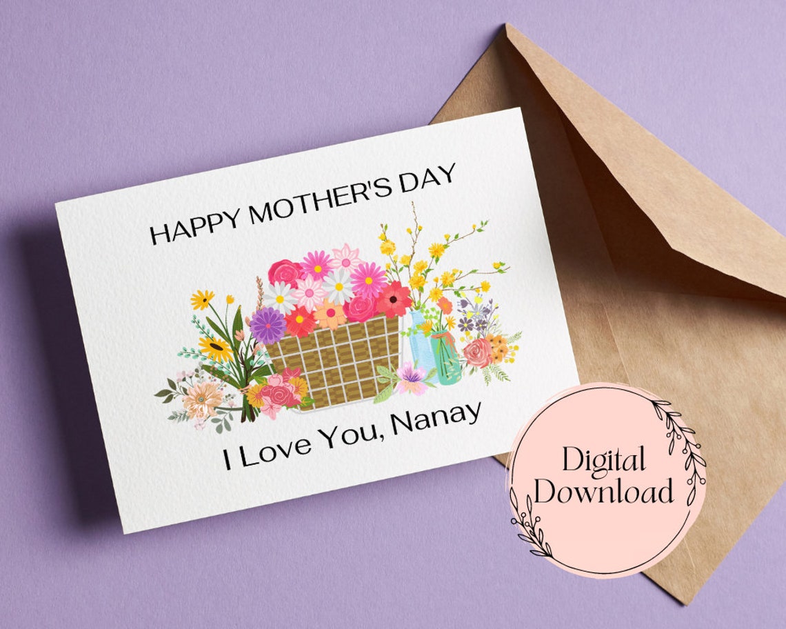 Happy Mother's Day Nanay Greeting Card Printable - Mother's Day Card ...