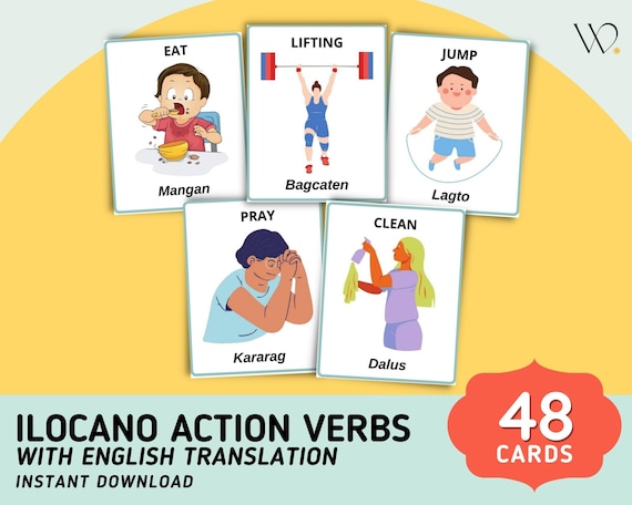 Action Verb Flashcards 48 Cards Filipino Flashcards With, 59% OFF