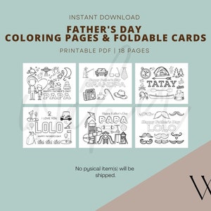 Father's Day Coloring Cards Printable | 18 Printable PDF | Filipino ...