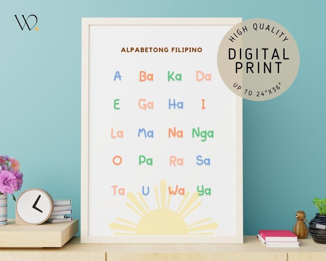 Alpabetong Filipino Wall Art Printable, Filipino ABC Wall Art, Abakada ...