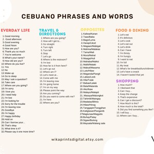 Essential Cebuano Phrases (110 Cards) Flashcards - Cebuano English Translation Flashcards ...