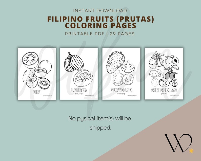 Fruits Coloring Pages (29 Pages) in Tagalog | Filipino Coloring Pages ...