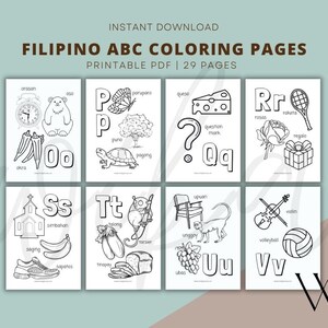 Filipino ABC Coloring Pages 29 Printable PDF Filipino ABC Coloring Book ...