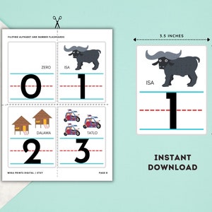 Filipino Alphabet With Numbers Flashcards - Tagalog Alphabet Flashcards ...