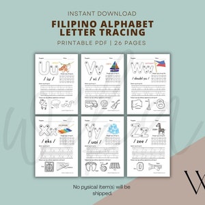 Filipino Alphabet Letter Tracing (26 Pages) Filipino Worksheet for ...