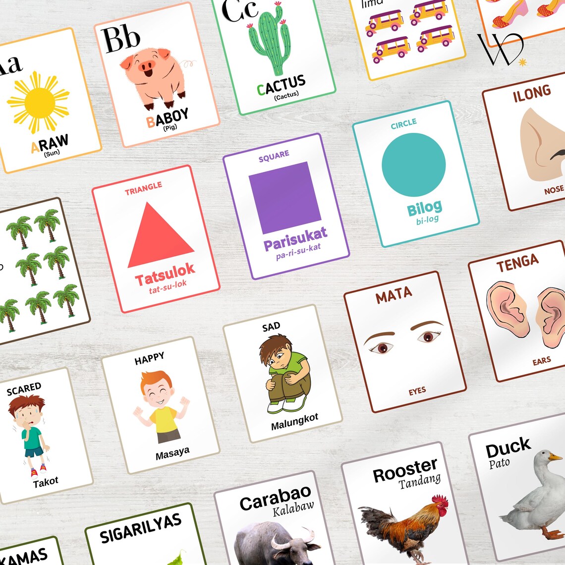 Filipino Flashcards Mega Bundle (200+ Cards) | Tagalog-english ...