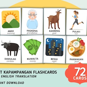 First Kapampangan Words Flashcards (72 Cards) W/ English Translation ...
