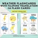 Weather Flashcards (16 Cards) - Filipino Translation Flashcards ...