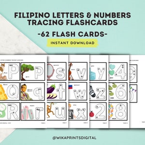 Filipino Alphabet & Numbers Tracing Flashcards - Filipino Flashcards ...