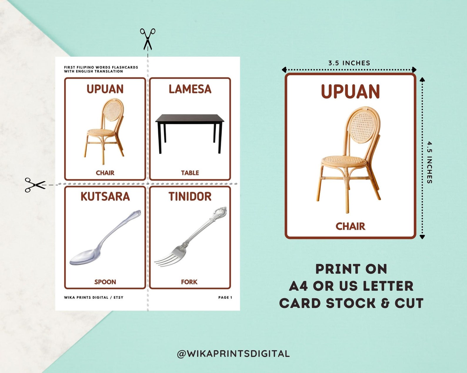 First Filipino Words (84 Cards) Flashcards - Tagalog Flashcards With ...