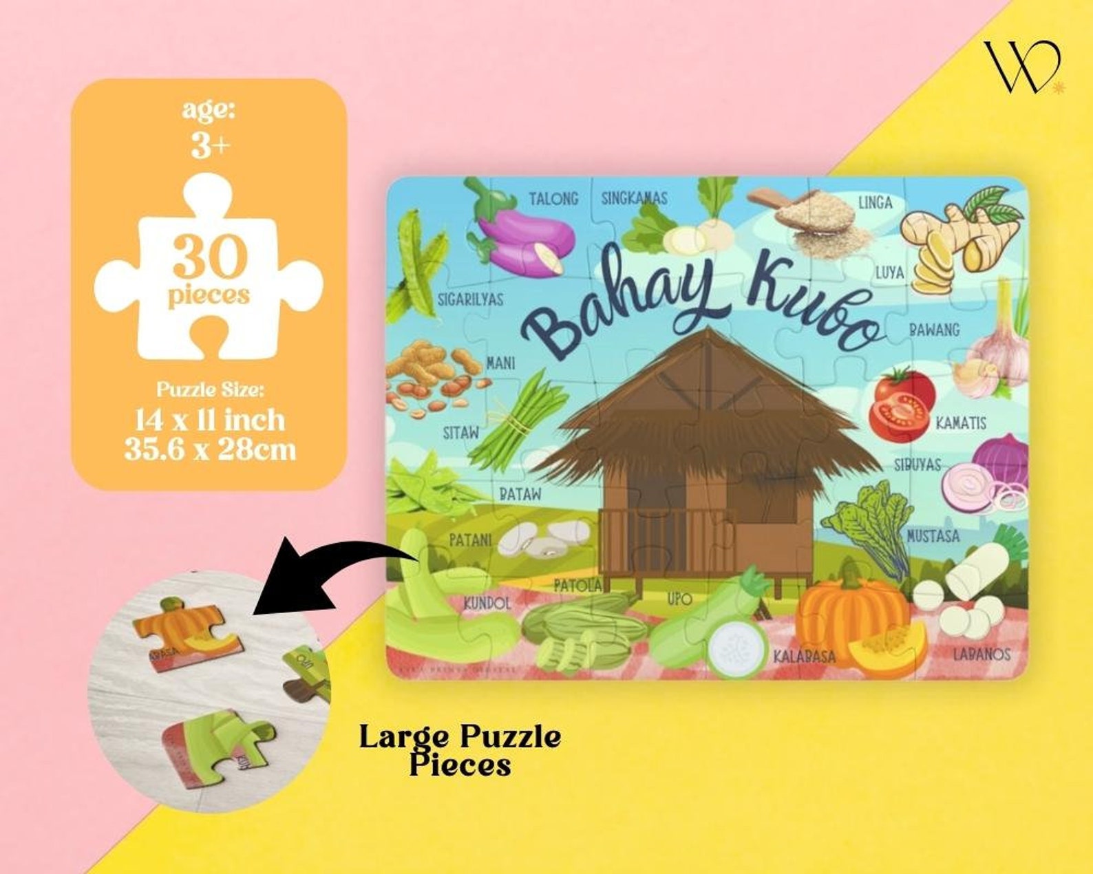 Bahay Kubo Puzzle (30 Pieces) Bahay Kubo Puzzle for Kids | Bahay Kubo ...