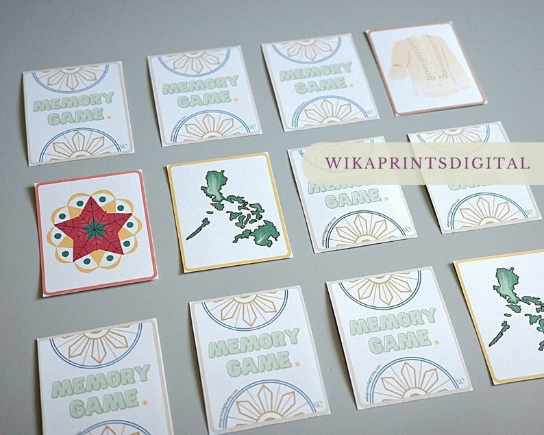 Philippines Matching Game (76 Paired Cards) Unique Filipino Themed ...
