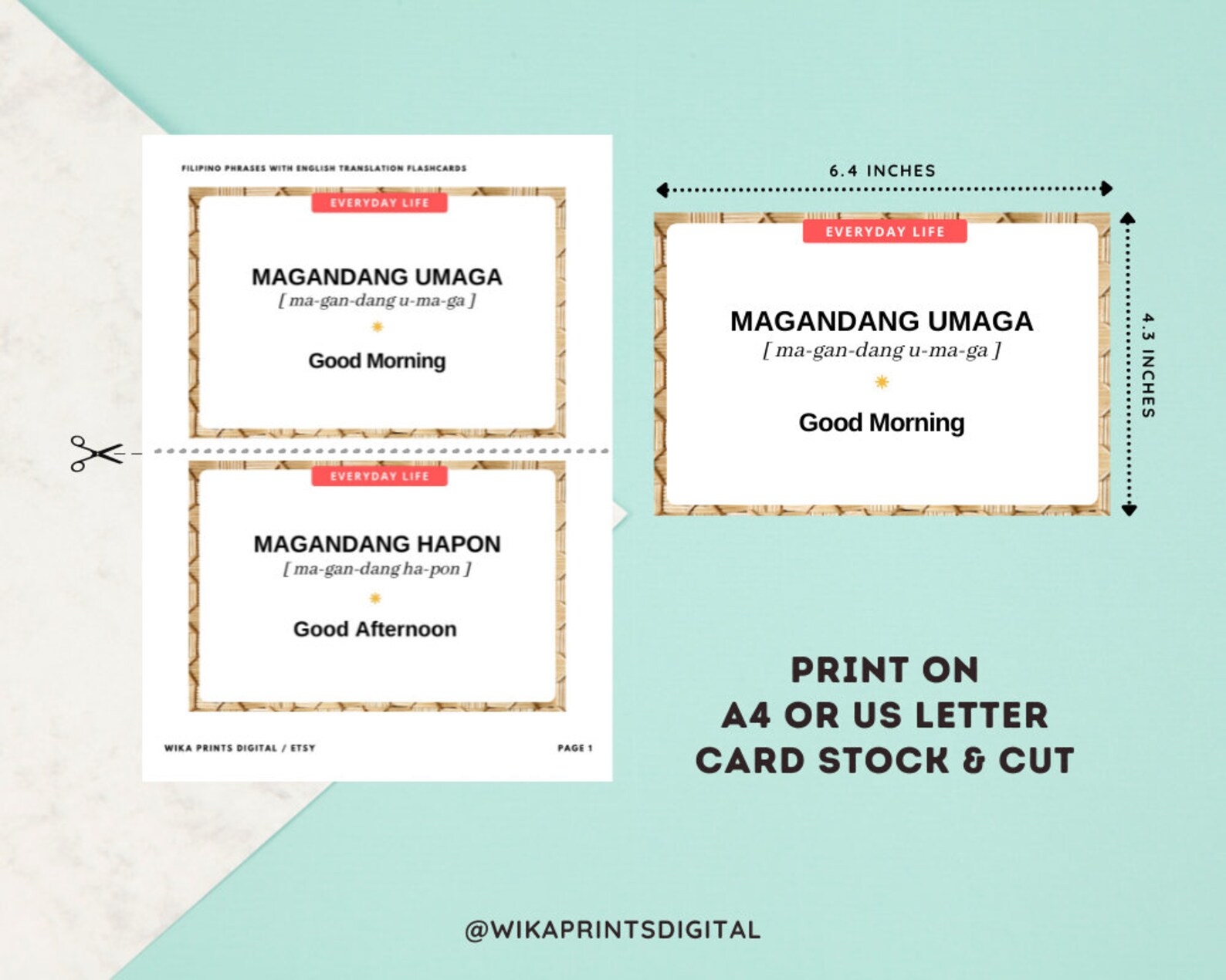 Essential Filipino Phrases 110 Cards Flashcards Filipino W/ English ...