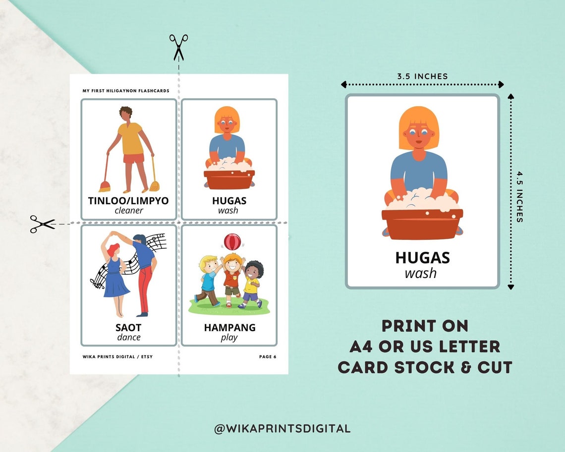 First Hiligaynon Words Flashcards (72 Cards) With English Translation ...