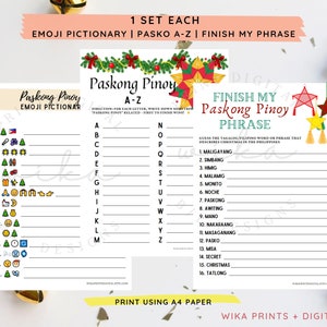 Christmas Games Bundle Printable Games - Paskong Pinoy Games Party ...