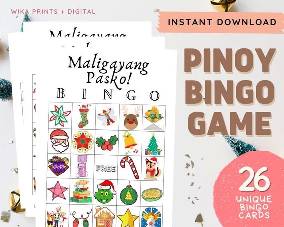 Pinoy Bingo Game 26 Cards Unique Filipino Christmas Images - Etsy