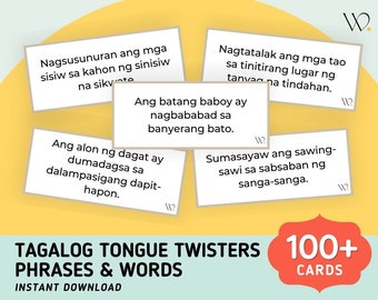 Basic Filipino Words 64 Cards Flashcards Tagalog Flashcards With ...