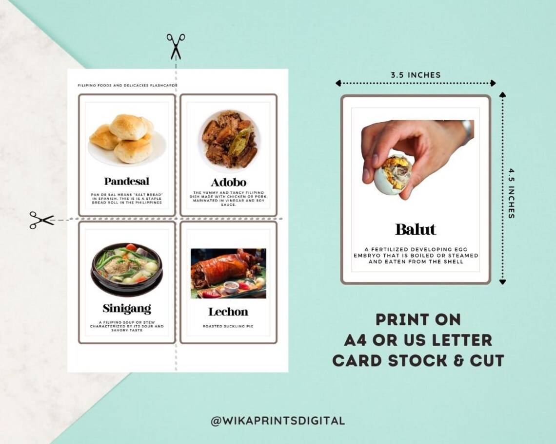 Filipino Foods Delicacies Flashcards (36 Cards) Filipino Flashcards ...