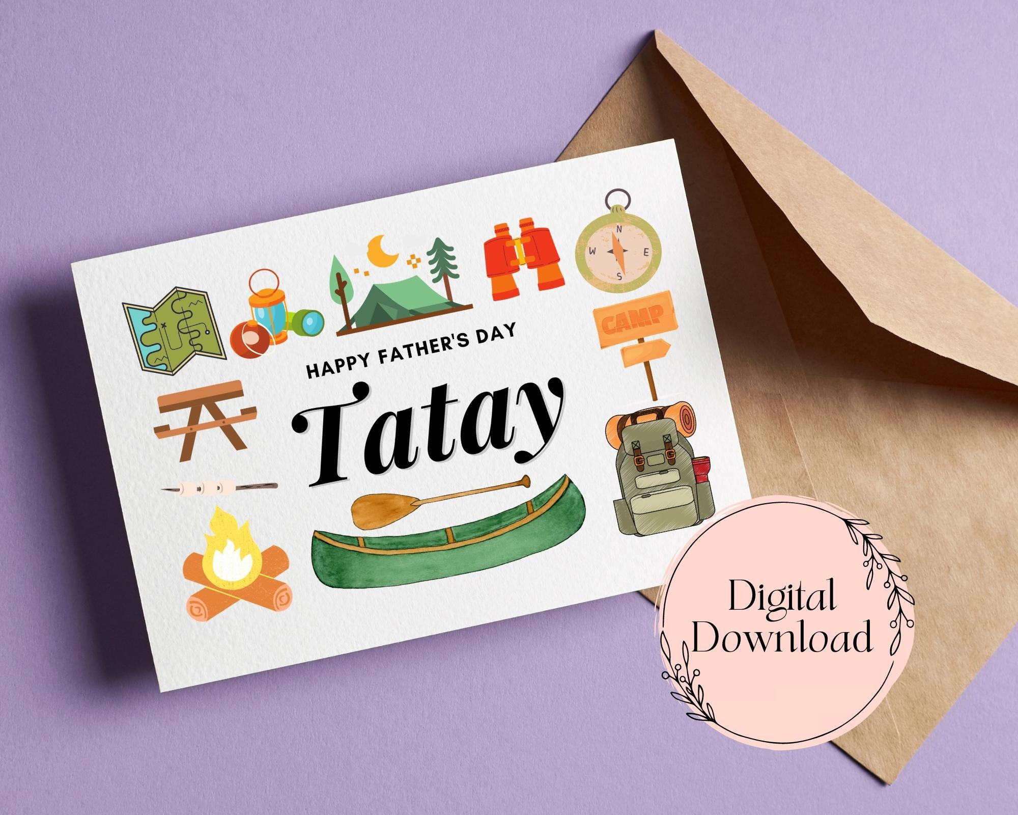 Happy Father's Day Tatay Greeting Card Printable - Father's Day Card ...