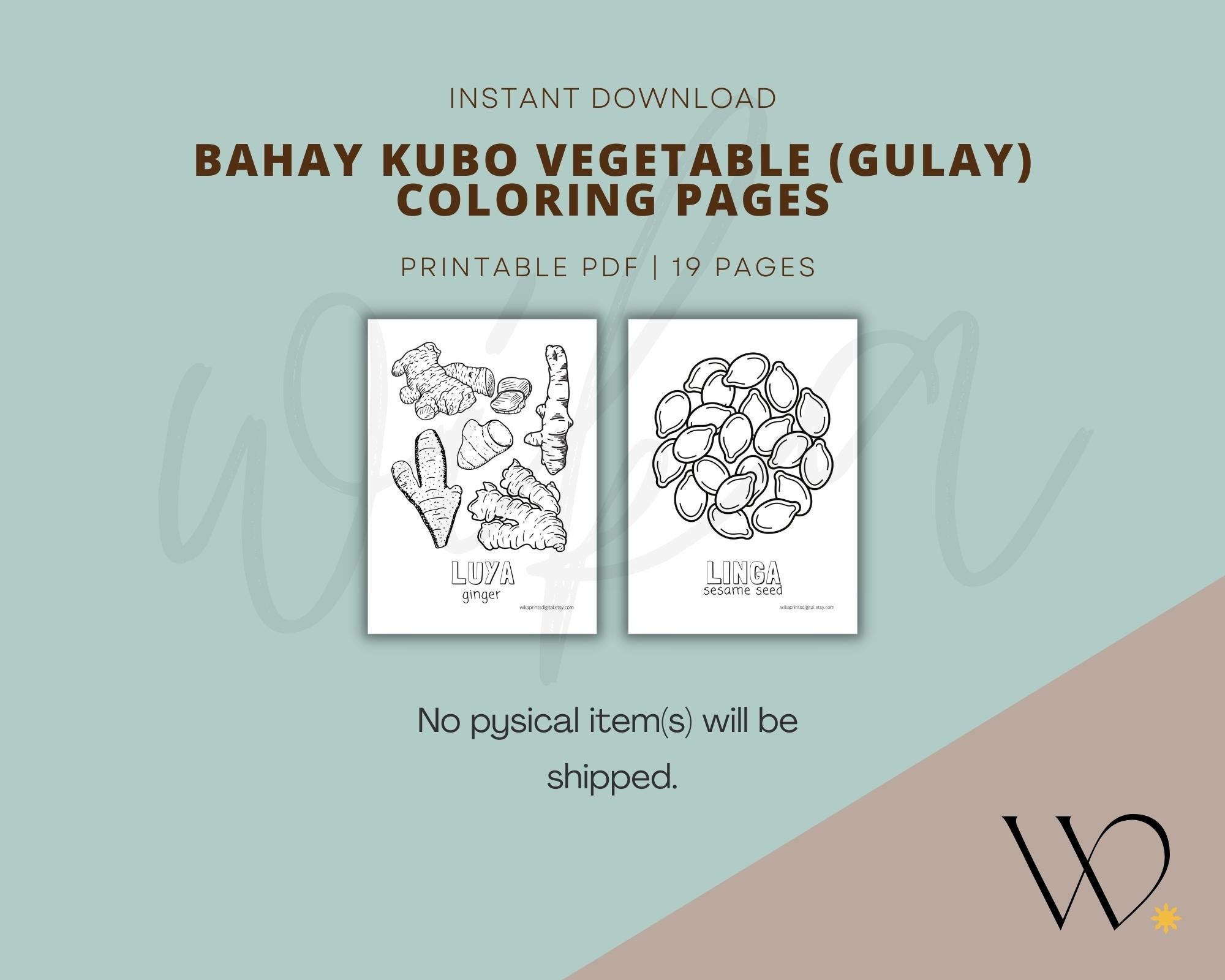 Vegetables Coloring Pages (19 Pages) Printable PDF | Bahay Kubo ...