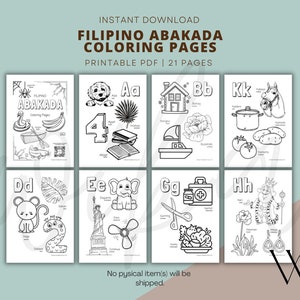 Filipino Abakada Coloring Pages 21 Printable PDF | Filipino ABC ...