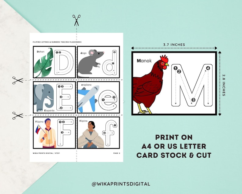 Filipino Alphabet & Numbers Tracing Flashcards - Filipino Flashcards ...