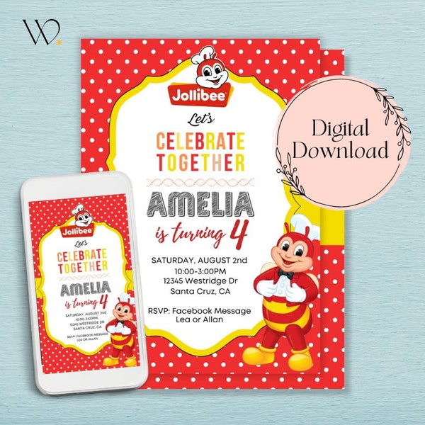 Jollibee Invitation - Etsy
