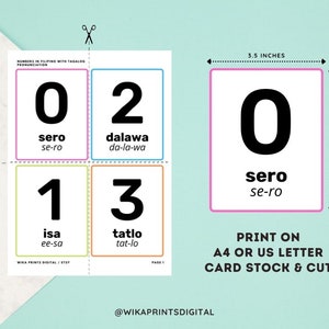 Numbers in Filipino (21 Cards) Flashcards- Tagalog Flashcards With ...