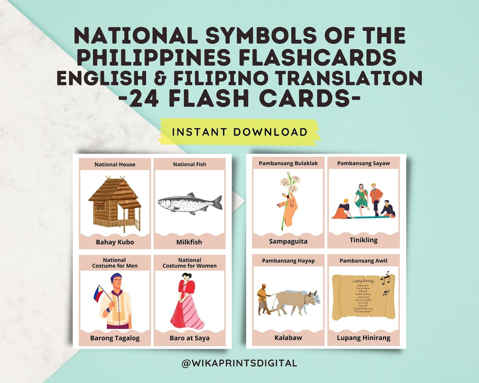 National Symbols of the Philippines (24) Flashcards - English Tagalog ...
