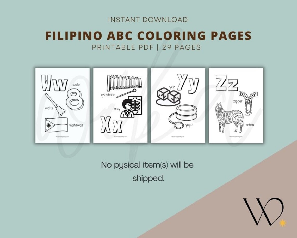 Filipino ABC Coloring Pages 29 Printable PDF Filipino ABC Coloring Book ...