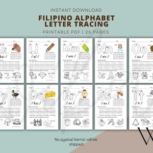 Filipino Alphabet Letter Tracing (26 Pages) Filipino Worksheet for ...