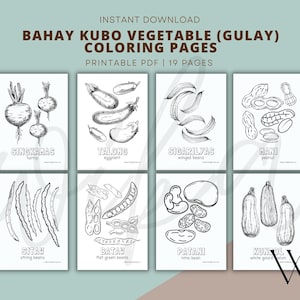 Vegetables Coloring Pages (19 Pages) Printable PDF | Bahay Kubo ...