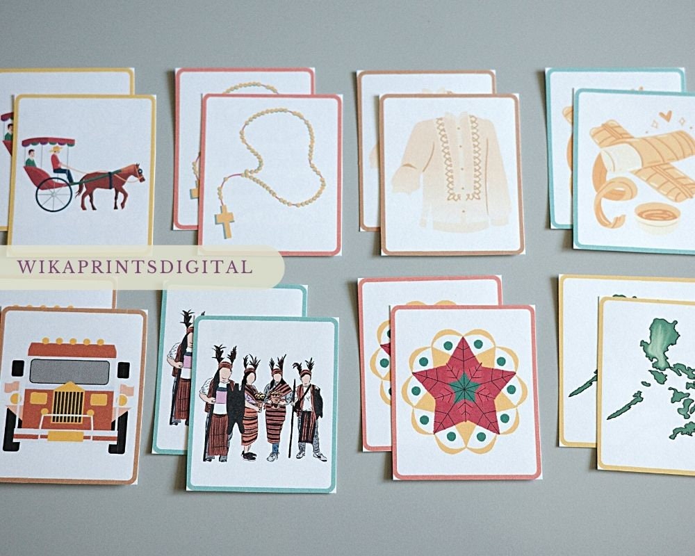 Philippines Matching Game (76 Paired Cards) Unique Filipino Themed ...