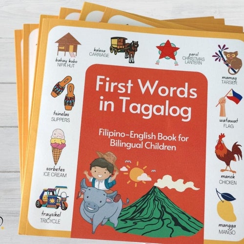 First Words FILIPINO Version English Bilingual Cards 48 - Etsy