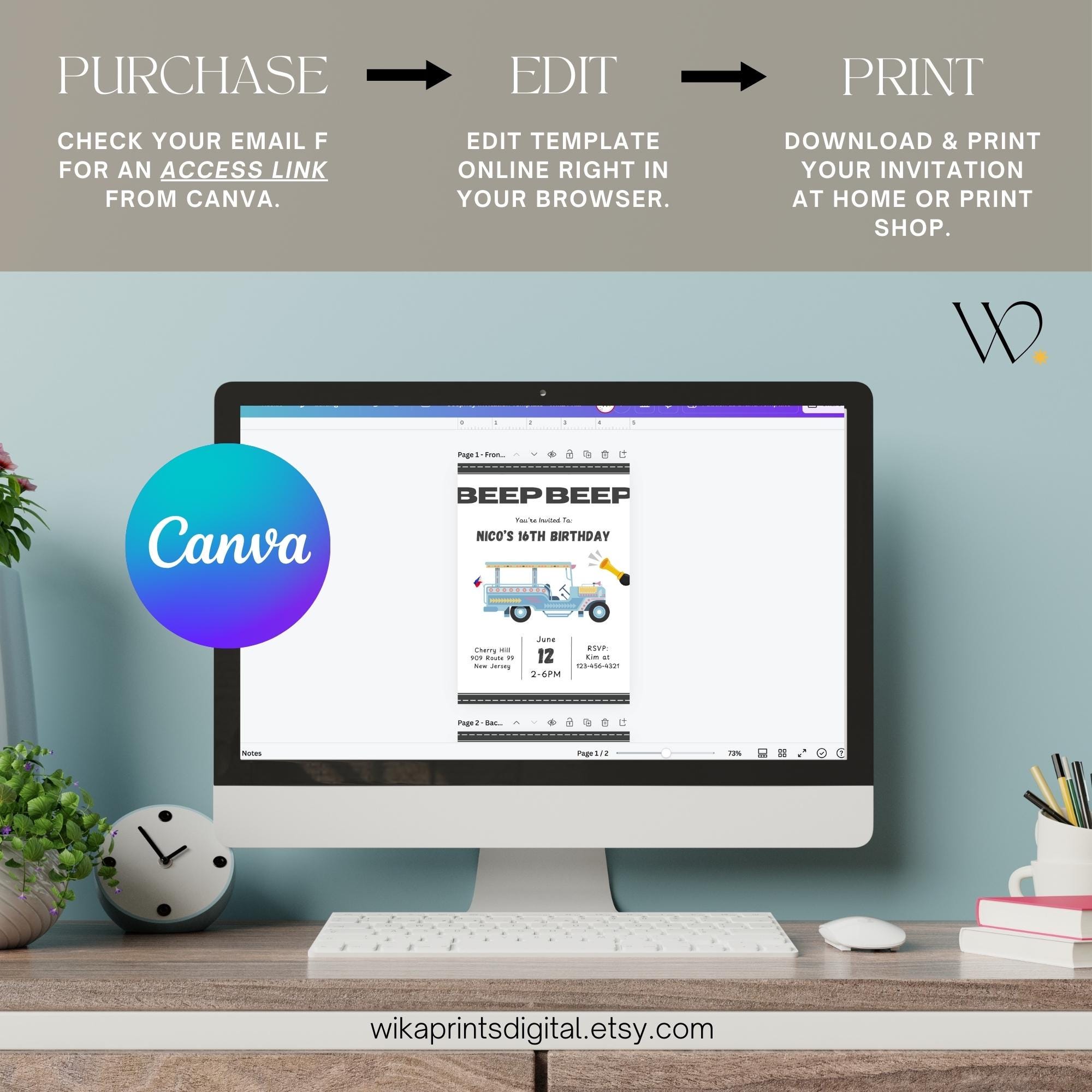 Editable Filipino Jeepney Birthday Invitation | Filipino Theme Party ...