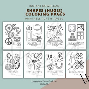 Filipino Shapes Coloring Pages 15 Printable PDF | Shapes (hugis ...