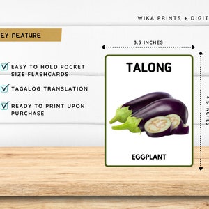 Bahay Kubo Vegetables 18 Cards Flashcards Tagalog | Etsy