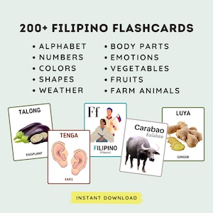 Filipino Flashcards Mega Bundle (200+ Cards) | Tagalog-english ...
