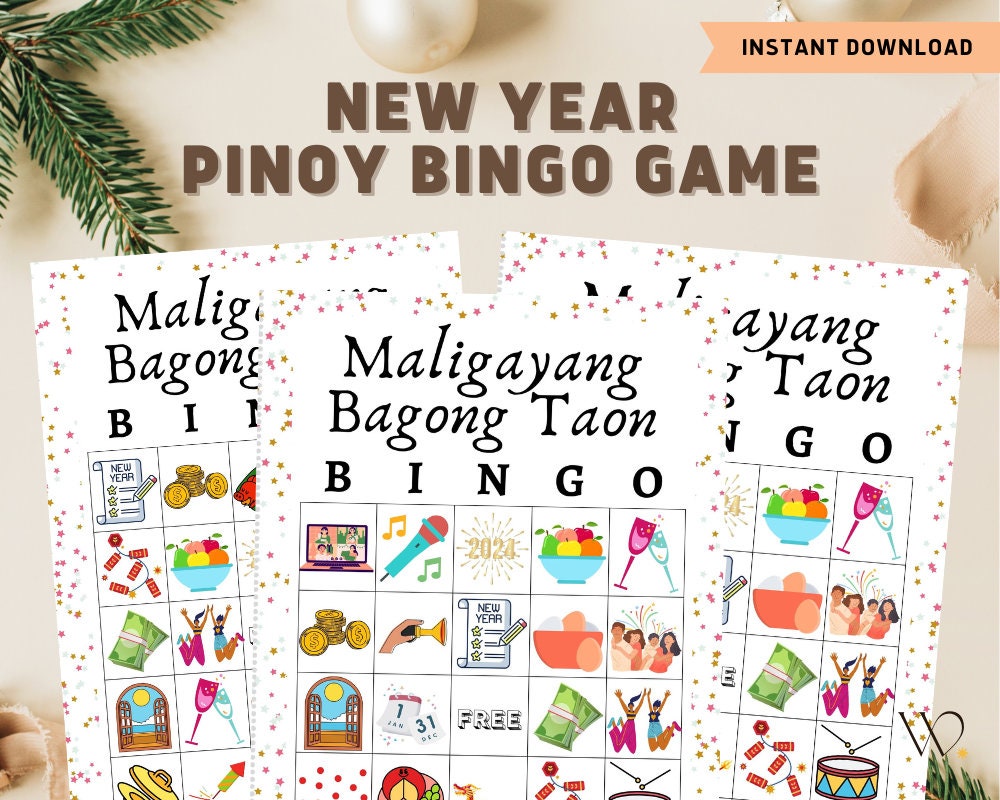 New Year Bingo 26 Cards Unique Filipino Tradition Images Printable New ...