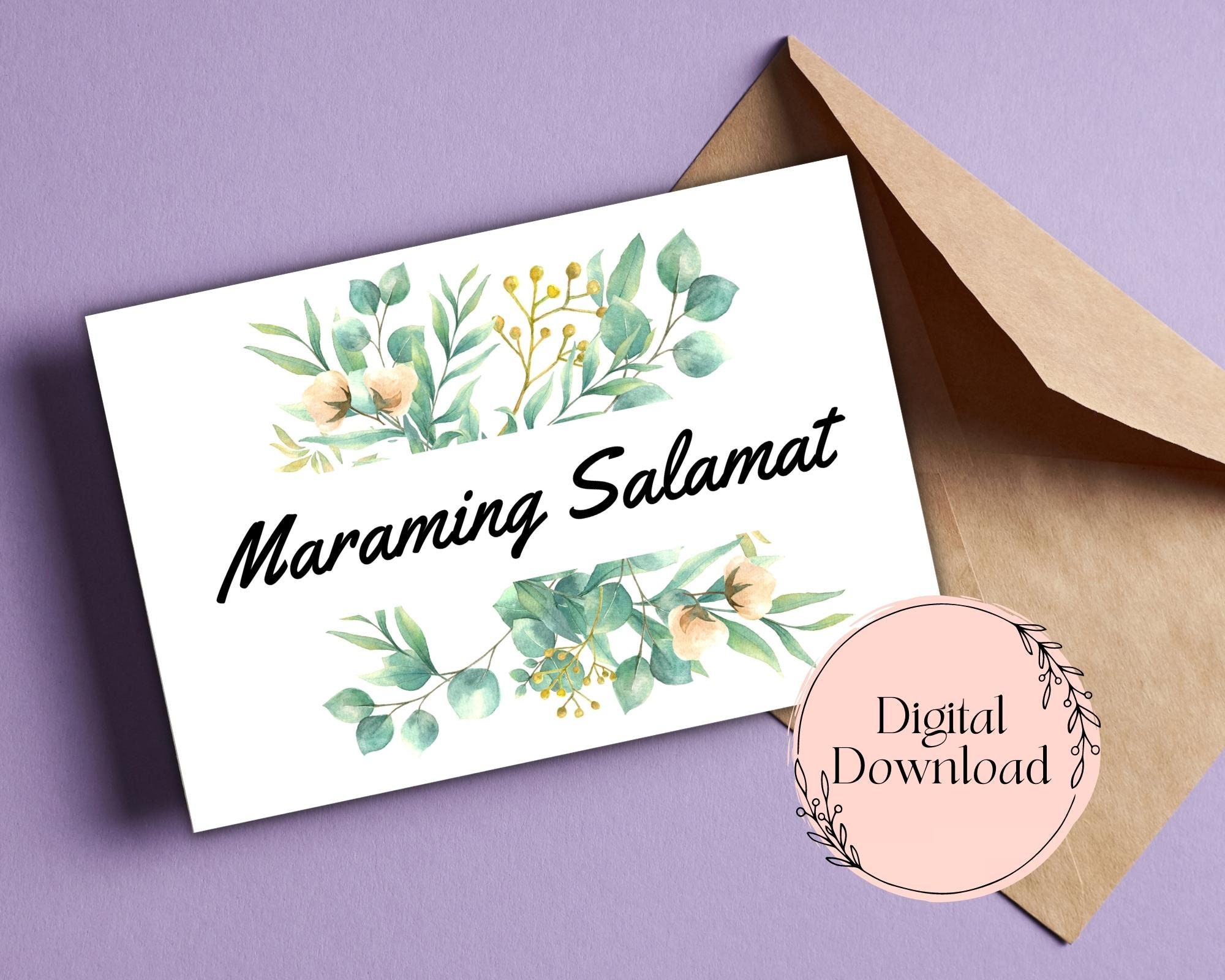 Maraming Salamat Greeting Card Printable Tagalog Thank You - Etsy
